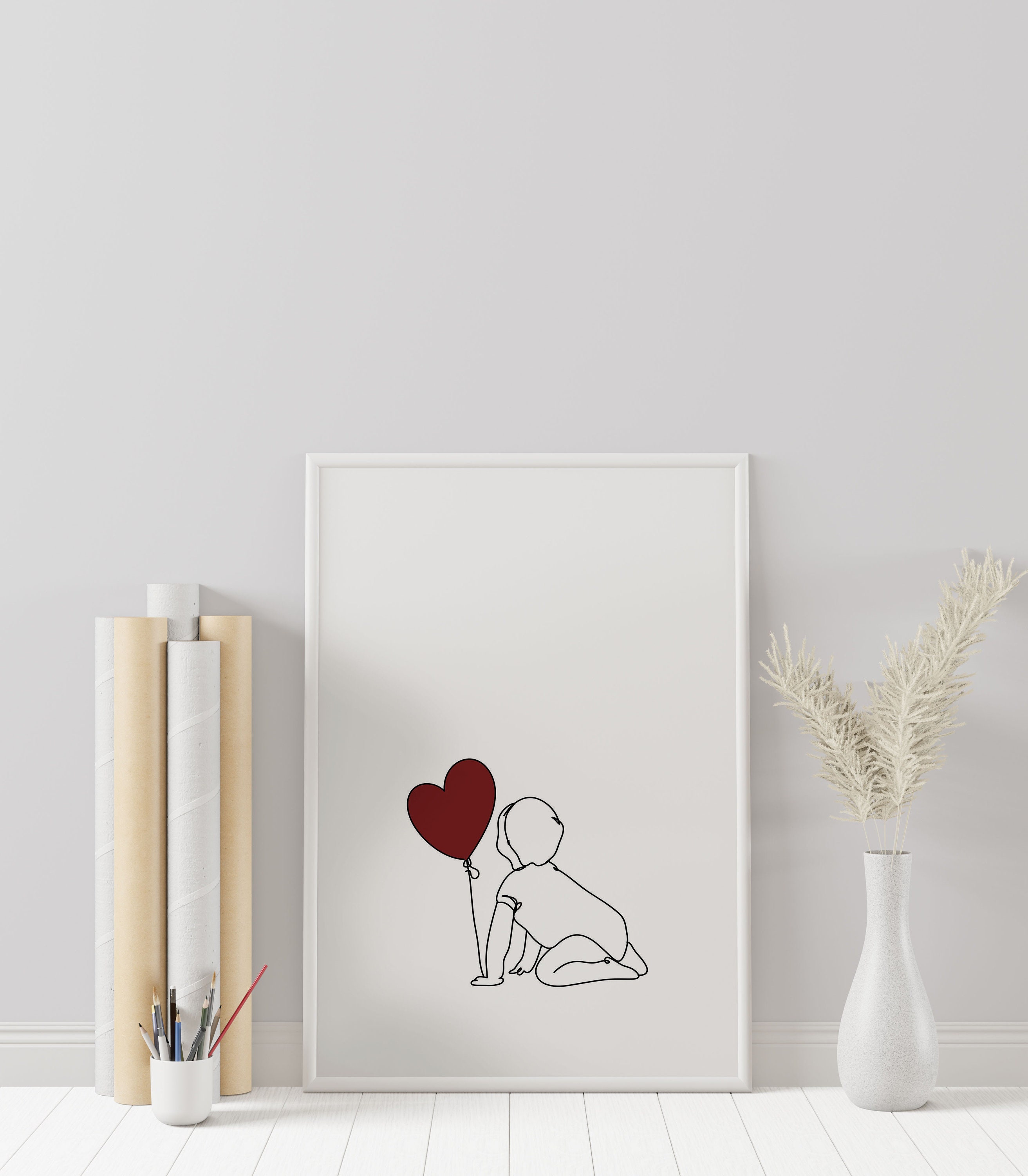 Minimalist Pediatric Line Art, Digital Download, Gift Artwork, Baby ...