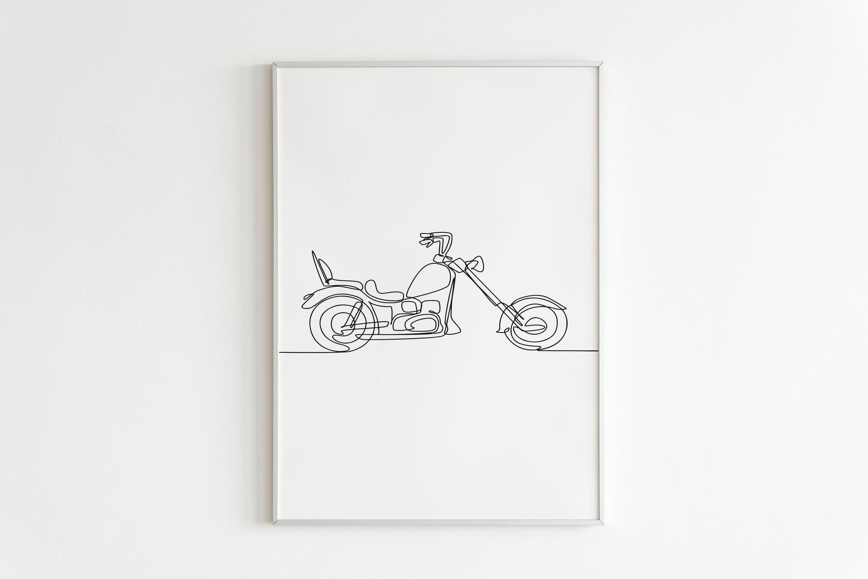 Minimalist Motorcycle Line Art Digital Download Vintage - Etsy
