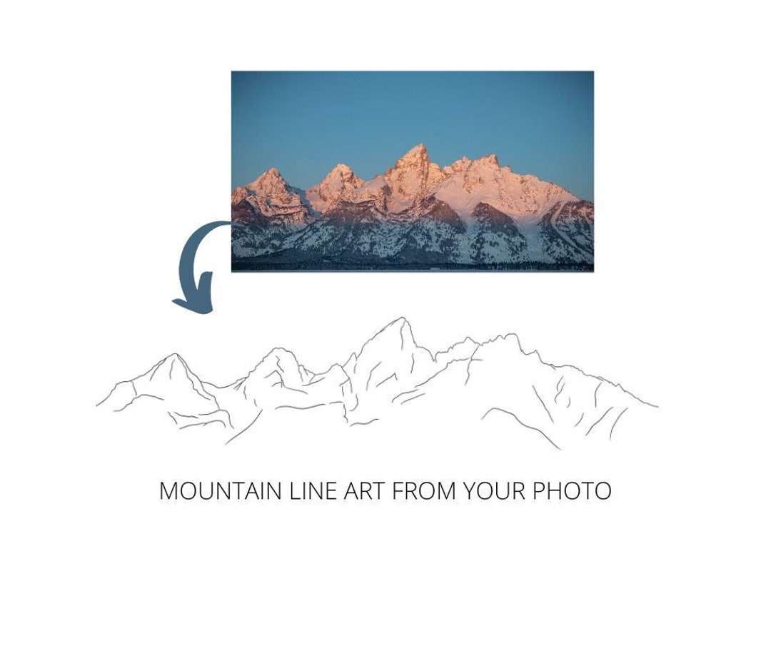 CUSTOM Mountain Line Art, DIGITAL DOWNLOAD - Etsy