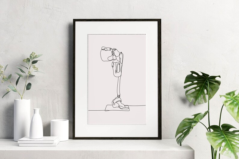 Minimalist Leg Prosthetic Line Art, Digital File, Prostheses Print ...