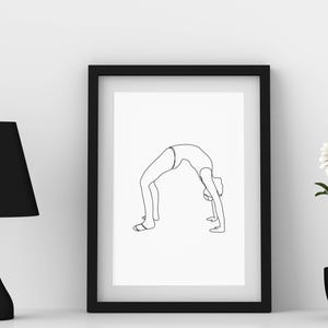 Minimalist Artistic Gymnastics Backbend Line Art, Digital Download ...