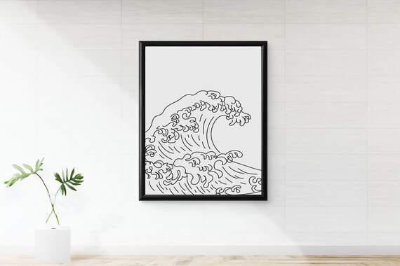 Ocean Wave Line Drawing
