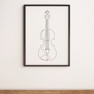 Minimalist Violin Line Art Digital Download Stringed Music | Etsy