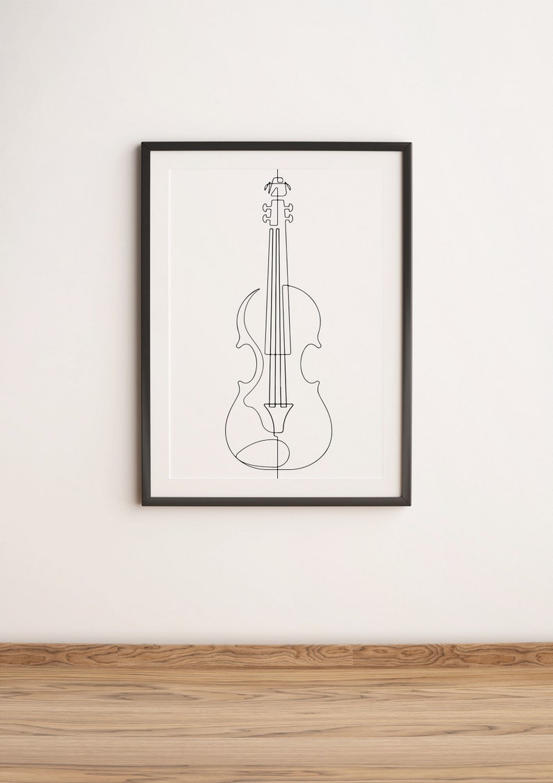Minimalist Violin Line Art Digital Download Stringed Music | Etsy