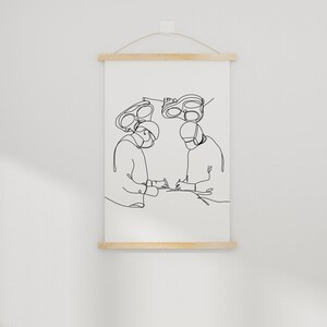 Minimalist Surgeon Line Art, Digital Download, Medical Health Print ...