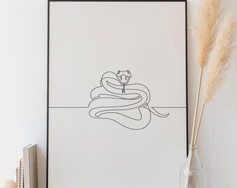 Snake Line Art - Etsy