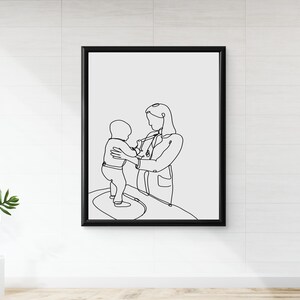 Minimalist Pediatric Line Art, Digital Download, Medical Artwork ...