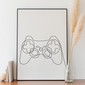 Minimalist Game Controller Line Art, Digital Download, Joystick Print ...