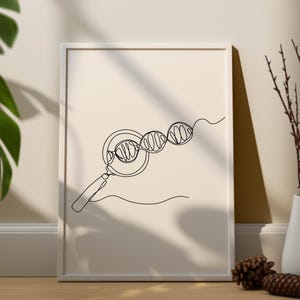 Minimalist DNA Line Art, Poster, Digital Download, Biology Printable ...