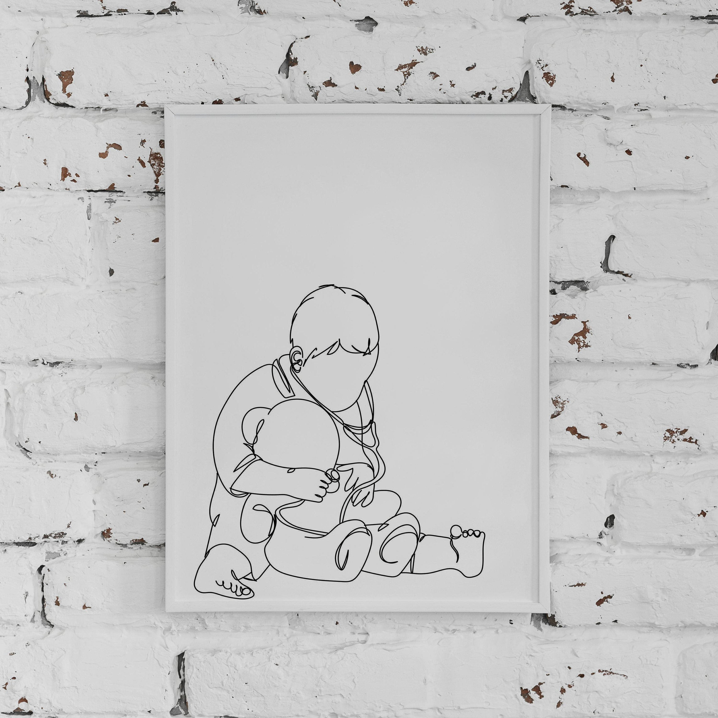 Minimalist Pediatric Line Art, Digital Download, Medical Artwork ...