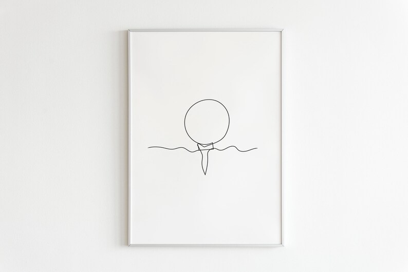 Minimalist Golf Tee, Sport Clubs Line Art, Digital Download, Athlete ...
