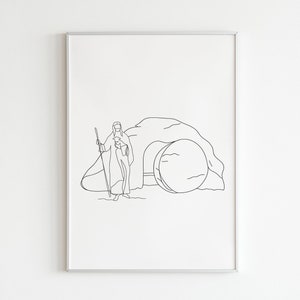 Minimalist Empty Tomb Line Art , Digital Download, Religious Print ...