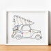 Minimalist Christmas Tree Delivery Car Line Art, Digital Download ...