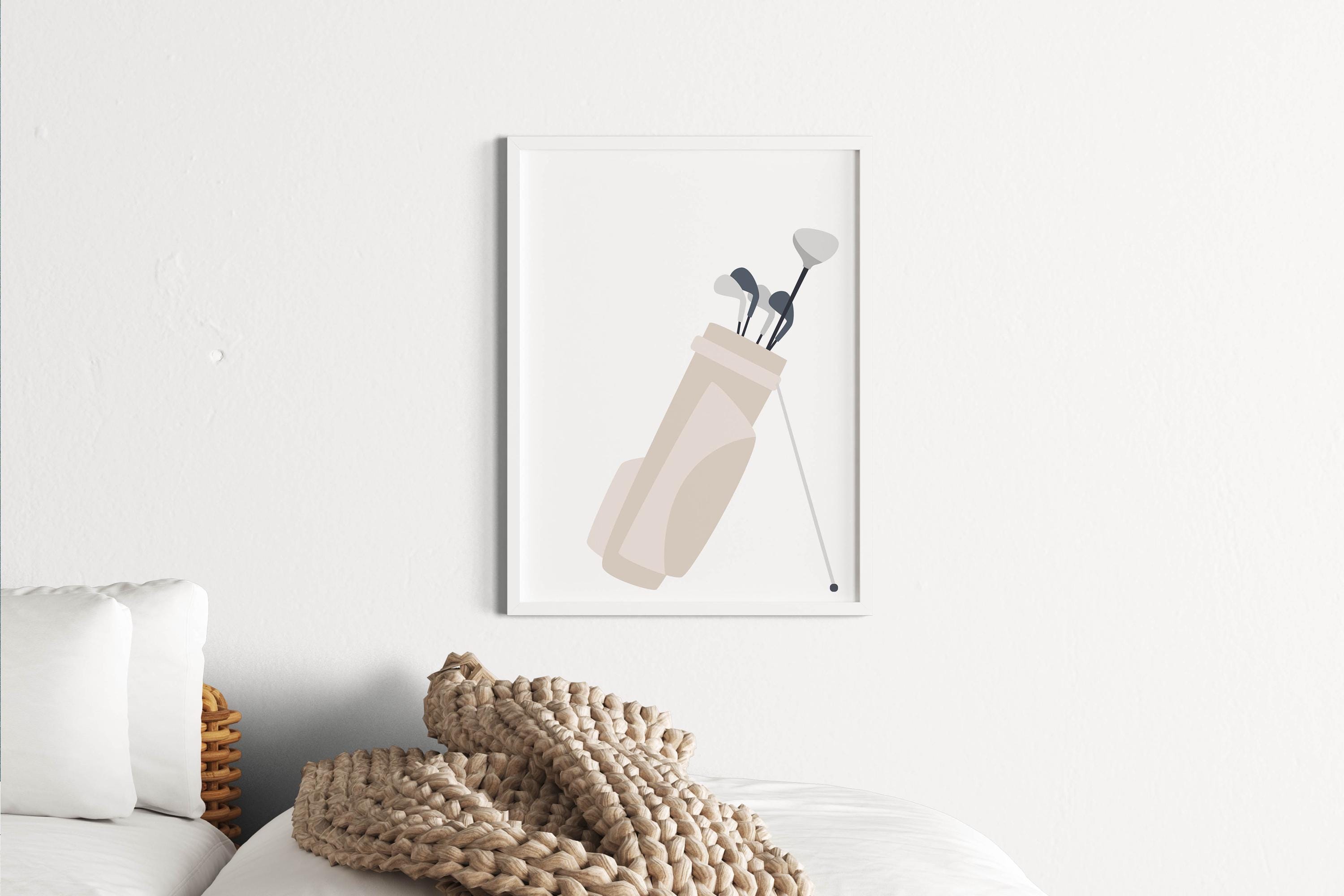 Retro Golfing Poster, Sport Drawing, Athlete Print, Boho Printable ...