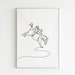 Minimalist Cowboy Line Art Digital Download Horse Rider - Etsy