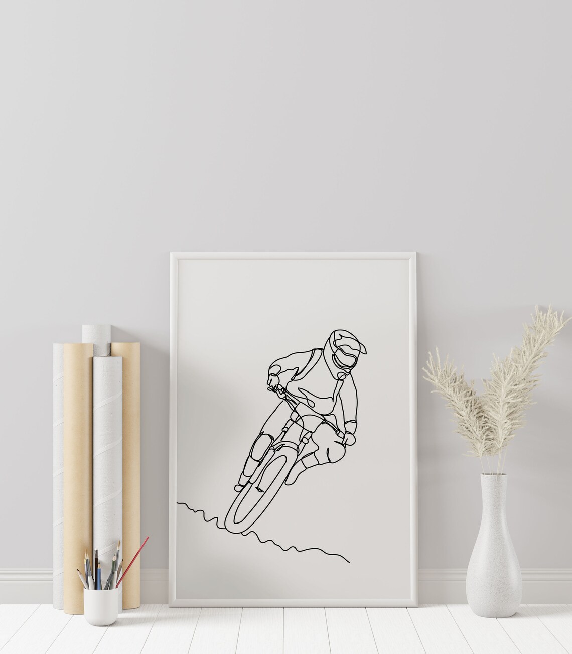 Minimalist Mountain Bike Line Art, Digital Download, MTB Print, Extreme ...