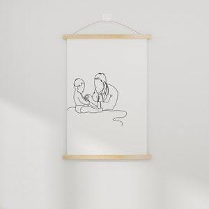 Minimalist Pediatric Line Art, Digital Download, Medical Artwork, Male ...