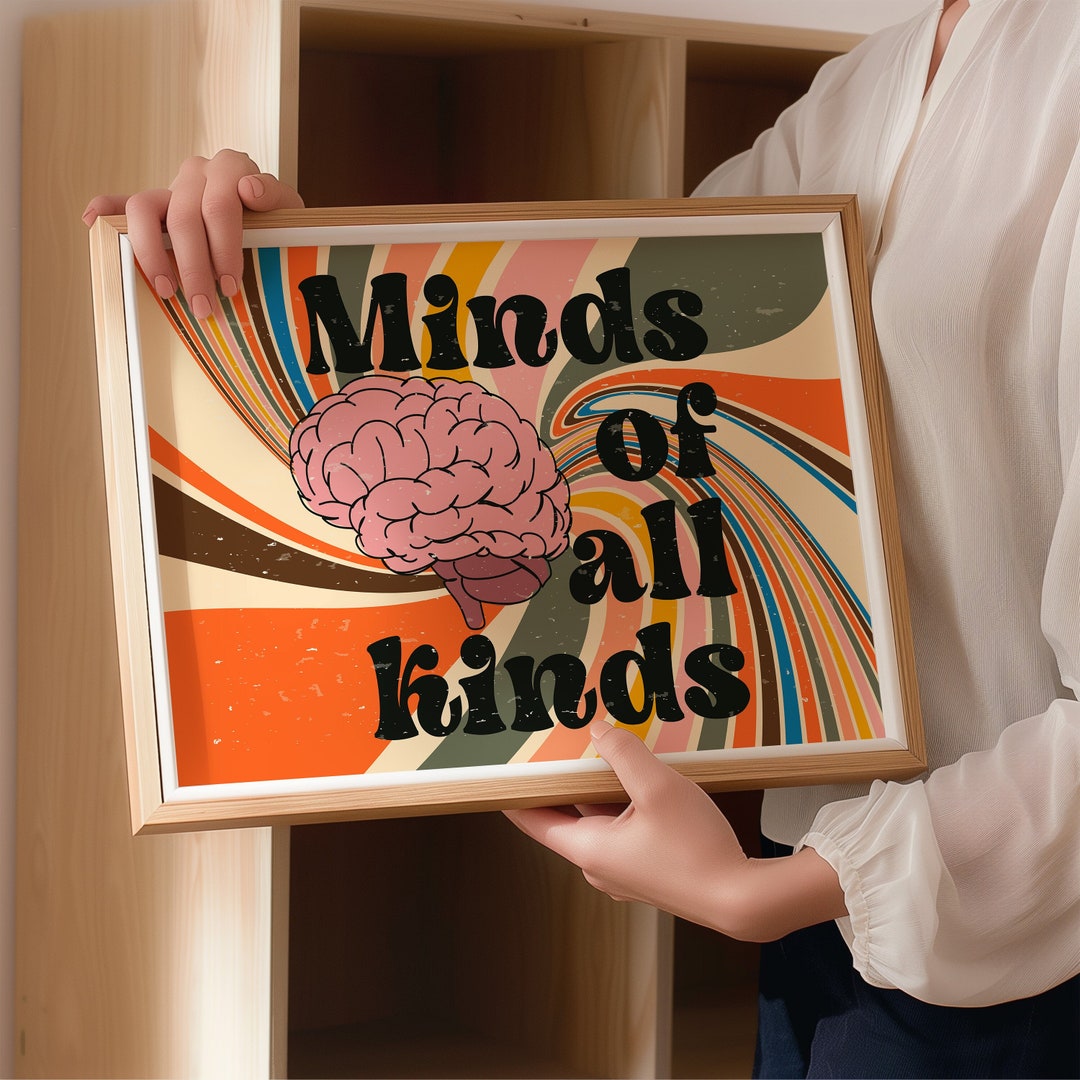 Fun Retro Speech Therapy Art, Mouth Illustration Drawing Brain ...