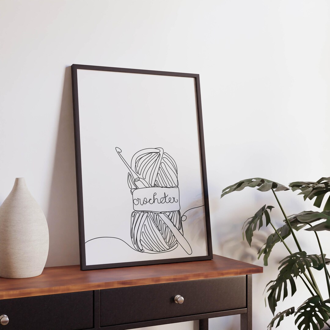 Minimalist Croche Line Art, Digital Download - Etsy