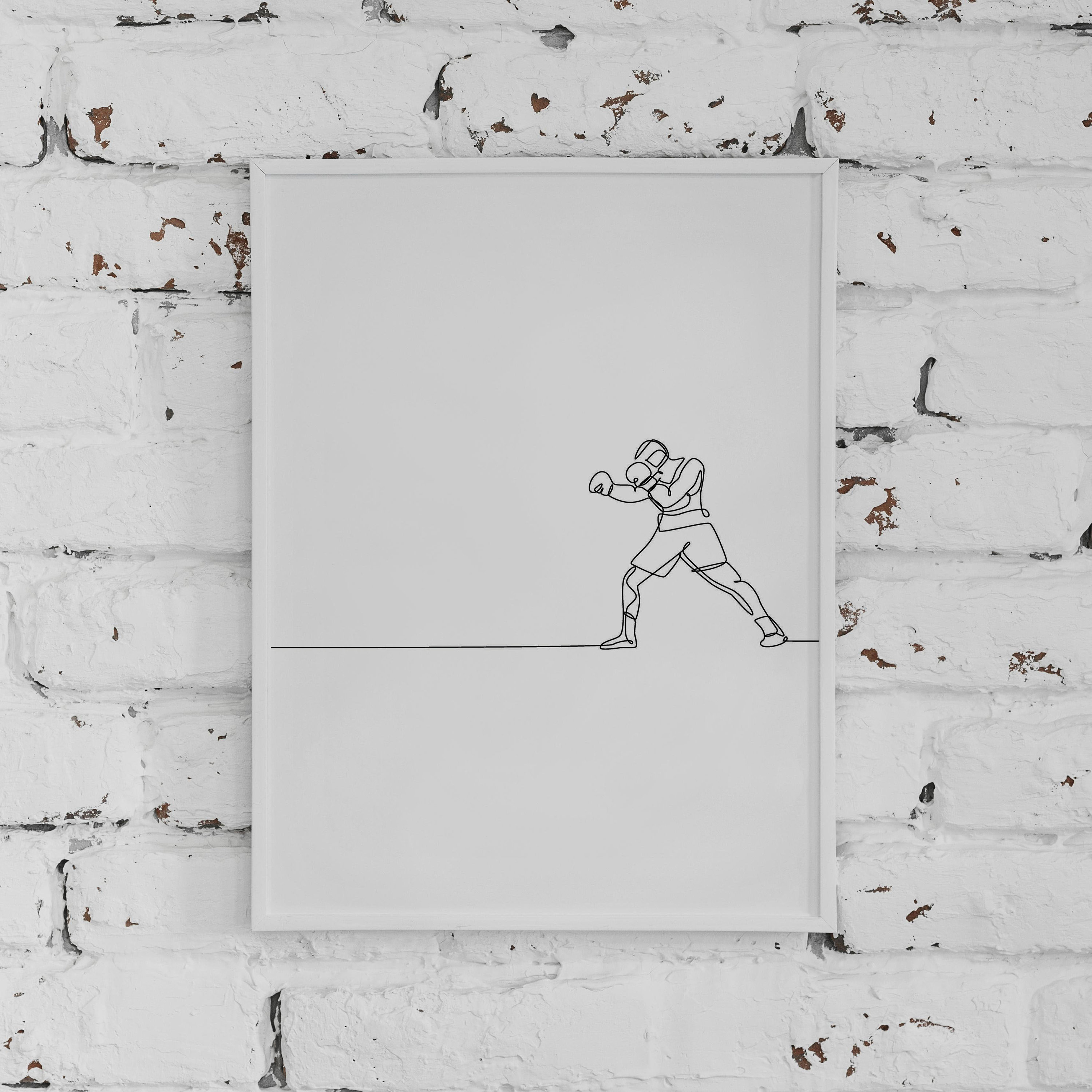 Minimalist Boxing Line Art Extreme Sport Printable Digital - Etsy