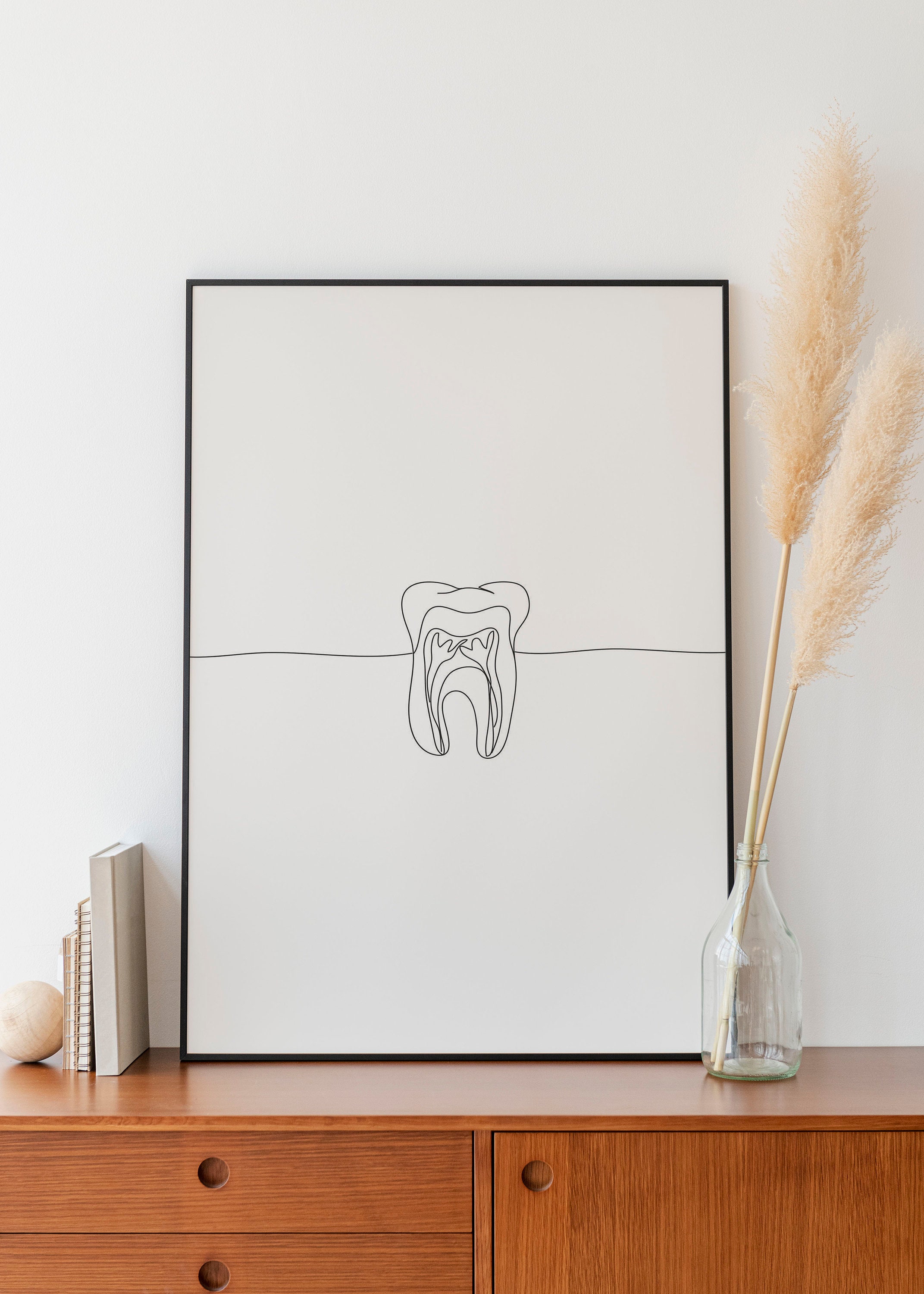 Minimalist Dentist Line Art, Digital Download, Teeth Outline Drawing ...