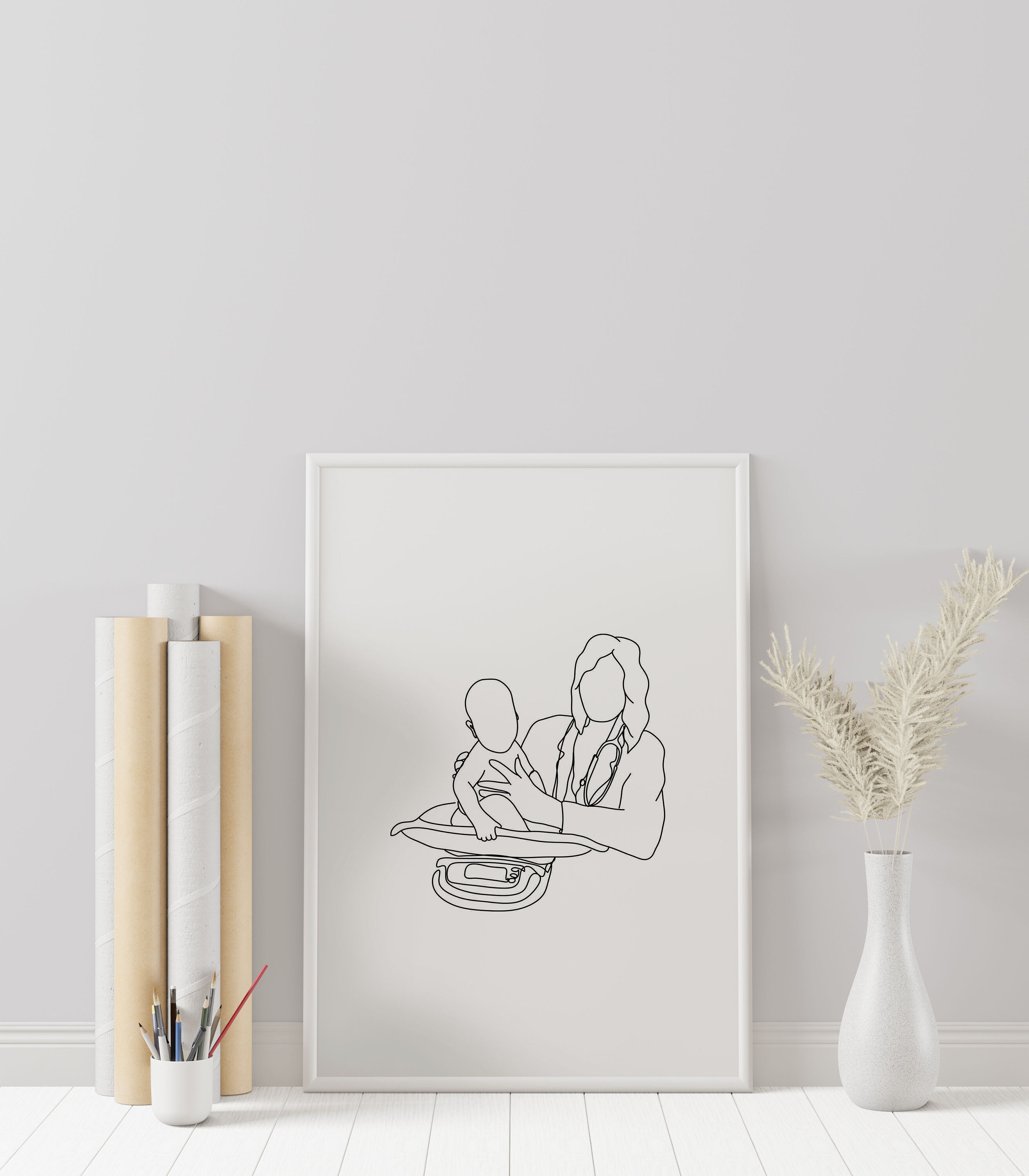 Minimalist Pediatric Line Art, Digital Download, Medical Artwork ...
