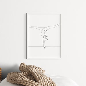 Minimalist Artistic Gymnastics Line Art, Digital Download, Athlete ...