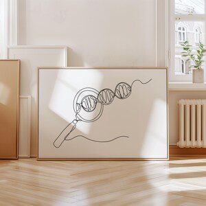 Minimalist Science Line Art, Wall Gallery Set 6, Digital Files, Biology ...