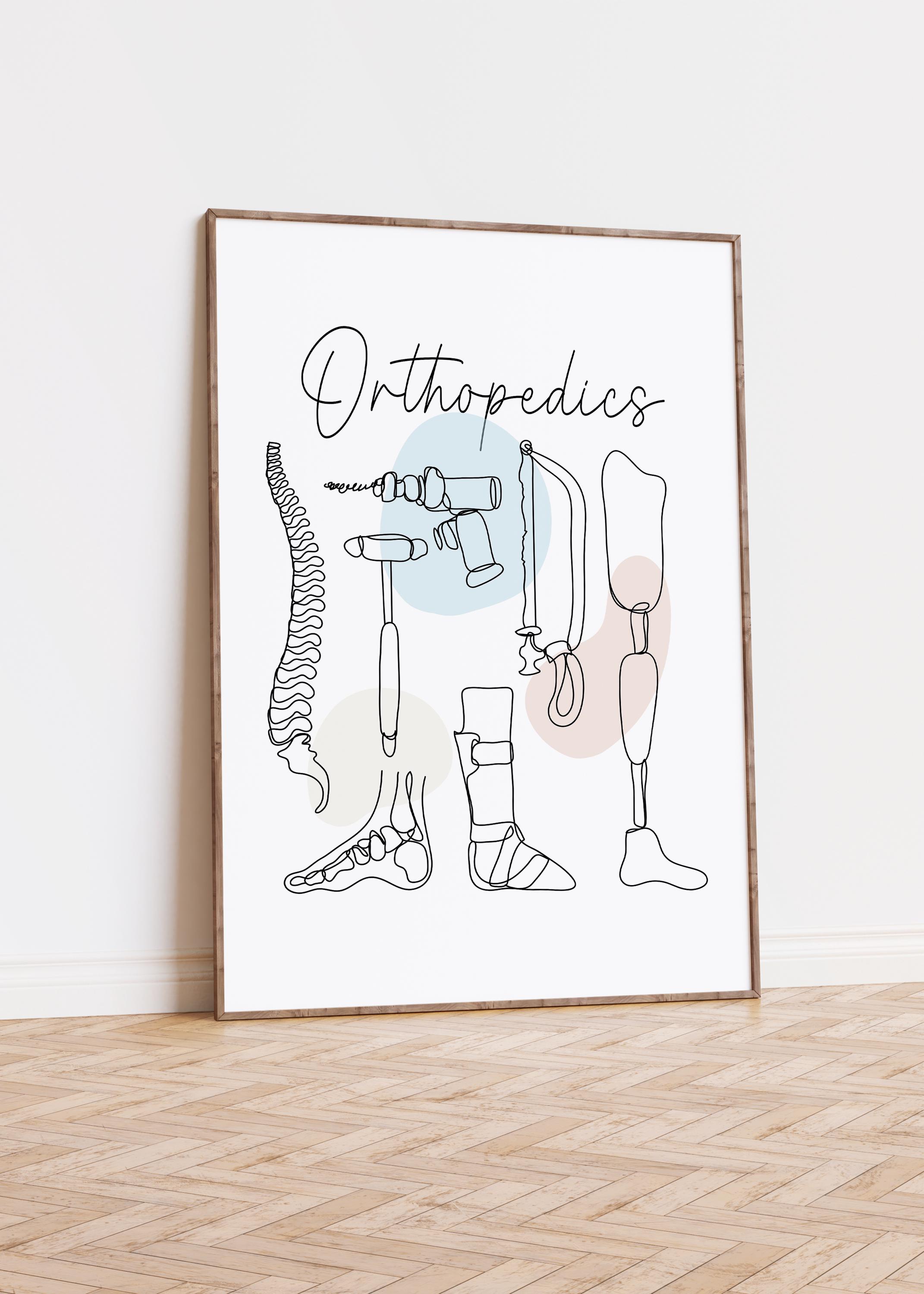 Minimalist Orthopedics Line Art, Digital File, Prostheses Print ...