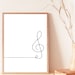 Music Note Line Art Print Minimalist One Line Drawing Art - Etsy