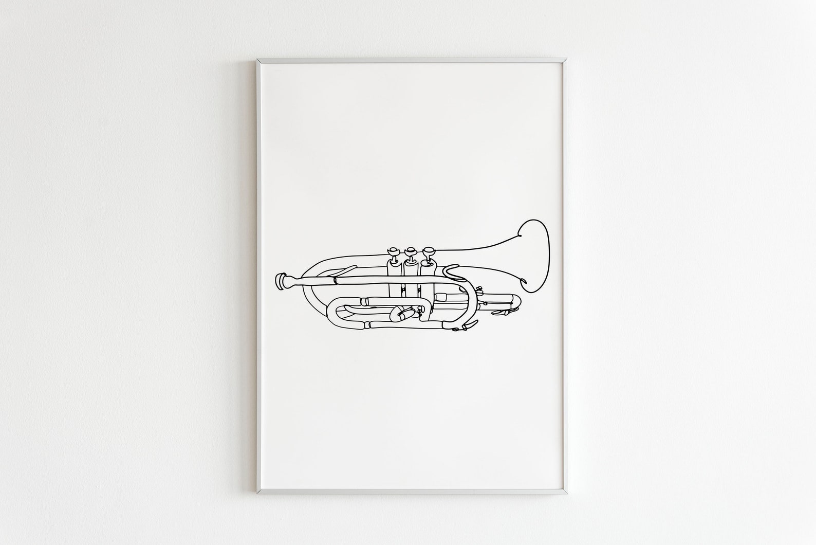 Minimalist Cornet Line Art Digital Download Wind Music - Etsy
