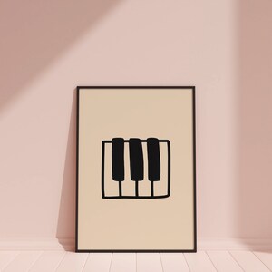 Retro Music Wall Art, Groovy Print, Piano Keys Poster, Musical Print ...