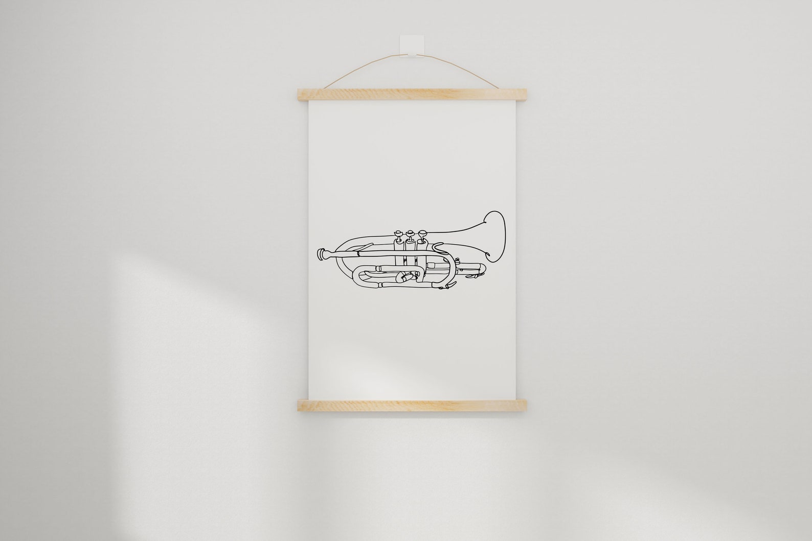 Minimalist Cornet Line Art Digital Download Wind Music - Etsy