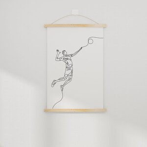 Minimalist Volleyball Player Line Art Digital Download Sport | Etsy