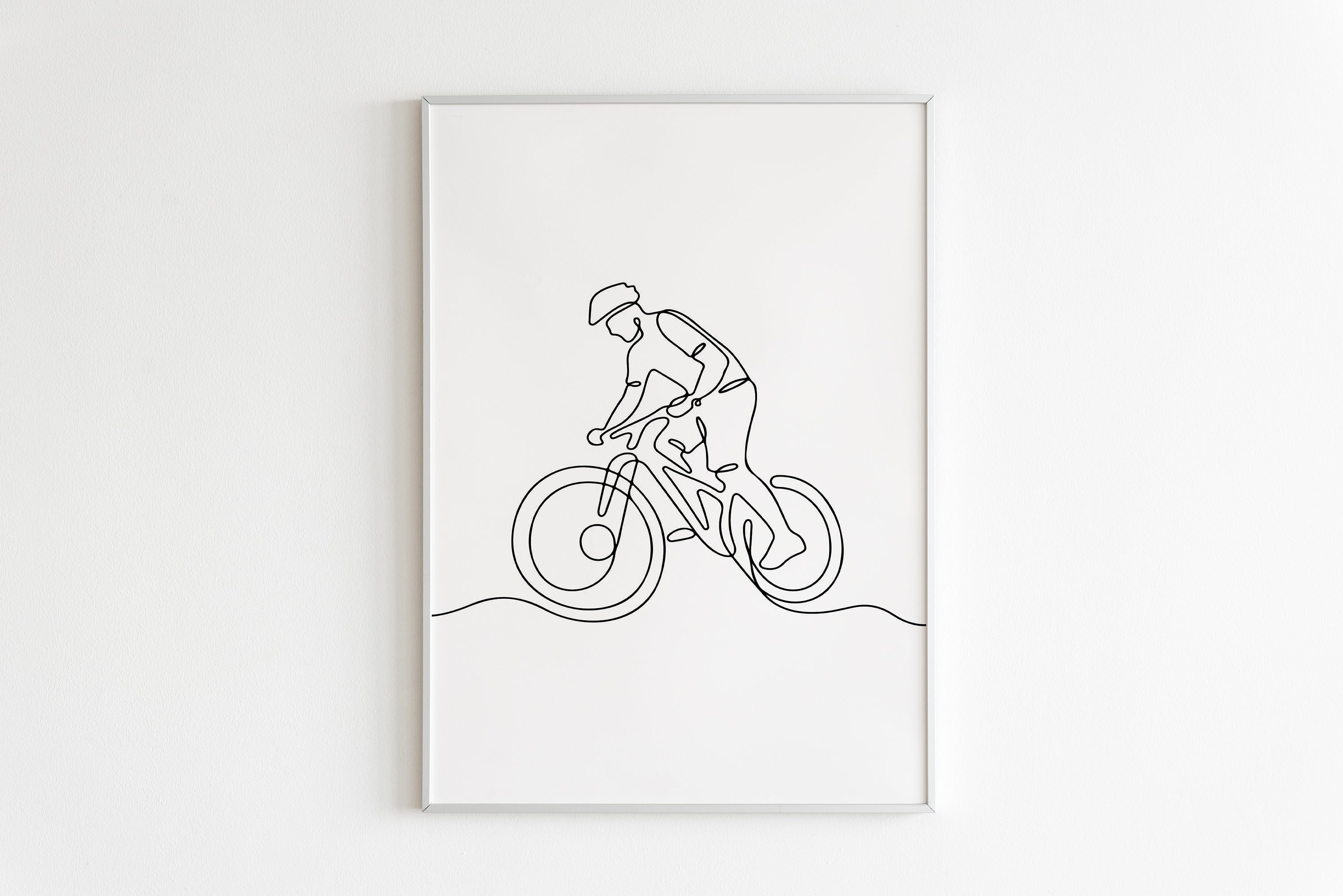 Cyclist Line Art Minimalist Biker Wall Digital Download - Etsy UK