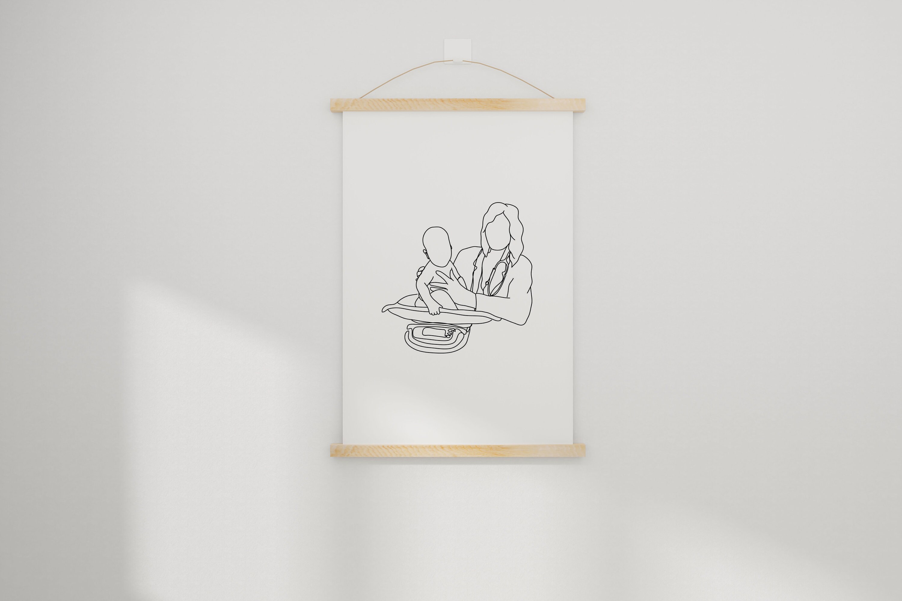 Minimalist Pediatric Line Art, Digital Download, Medical Artwork ...