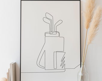 Golf Club Line Art - Etsy