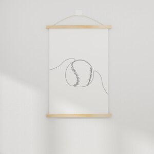 Minimalist Baseball Ball Line Art, Digital Download, Sport Print ...