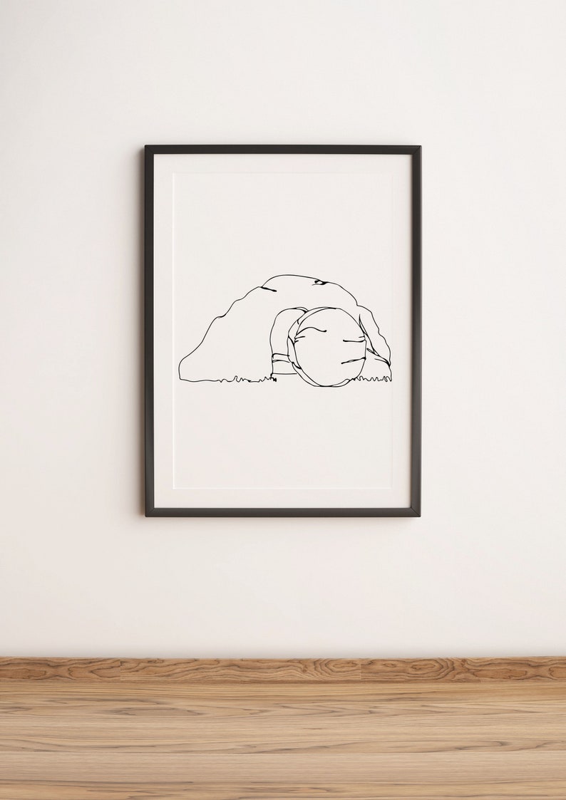 Minimalist Empty Tomb Line Art Digital Download Religious - Etsy