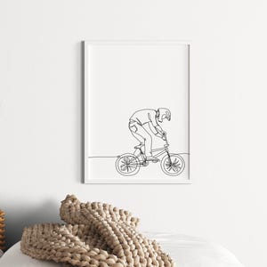 Minimalist Mountain Bike Line Art, Digital Files, MTB Print, Extreme ...