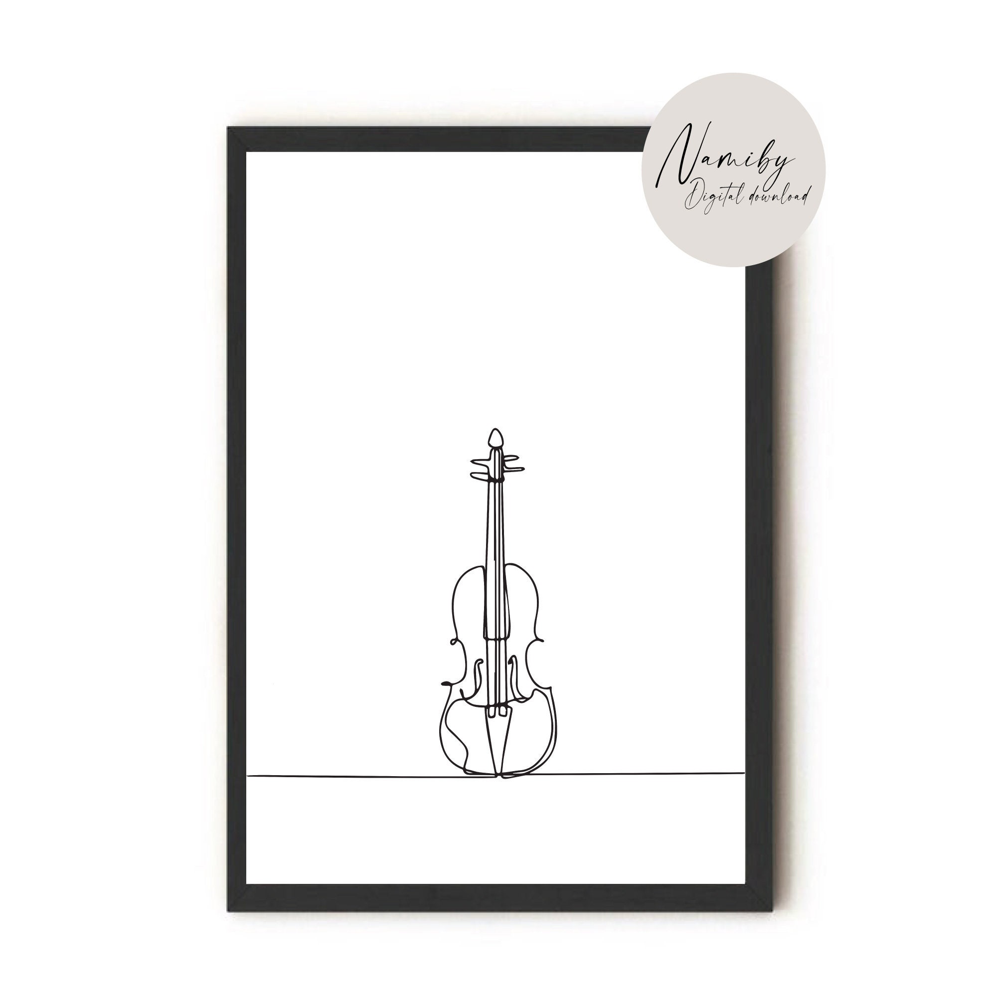 Minimalist Violinist Line Art Violin Single Line Poster | Etsy
