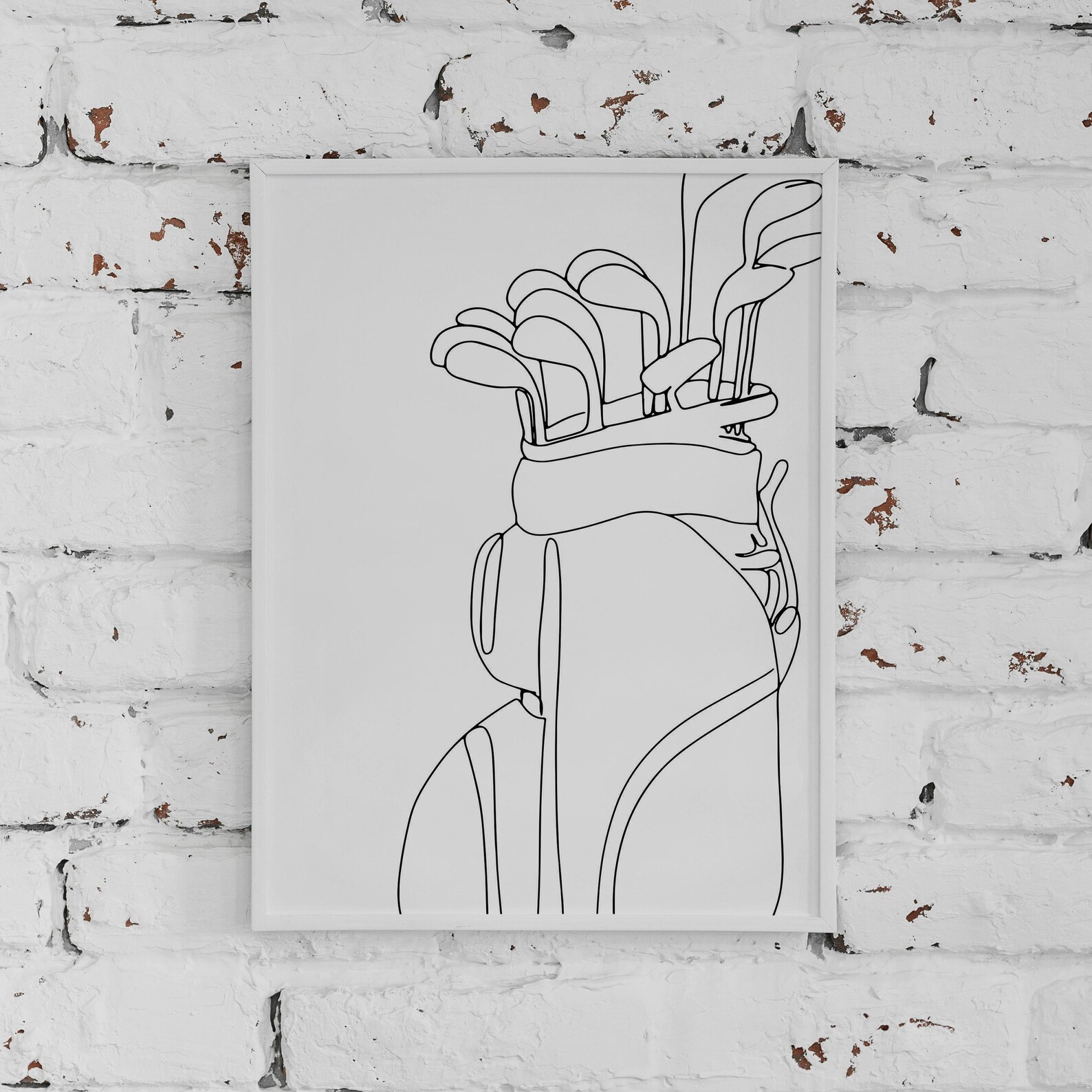 Minimalist Golf Bag Line Art, Digital Download, Sport Print, Player ...