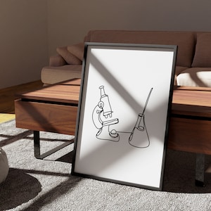 Science Gallery Set 15 Drawing, Chemistry Office Decoration, Minimalist ...