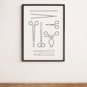 Minimalist Surgeon Line Art, Digital Download, Medical Health Print ...