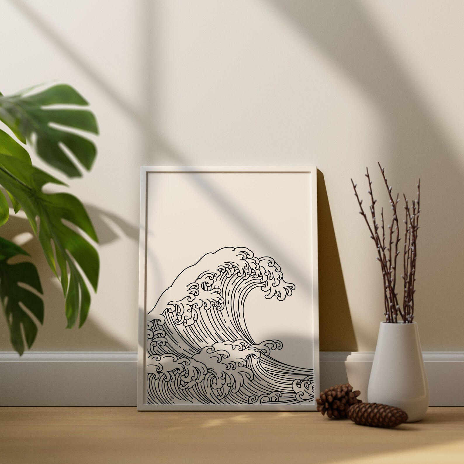 Minimalist Wave Line Art Digital Download Ocean Waves Simple - Etsy
