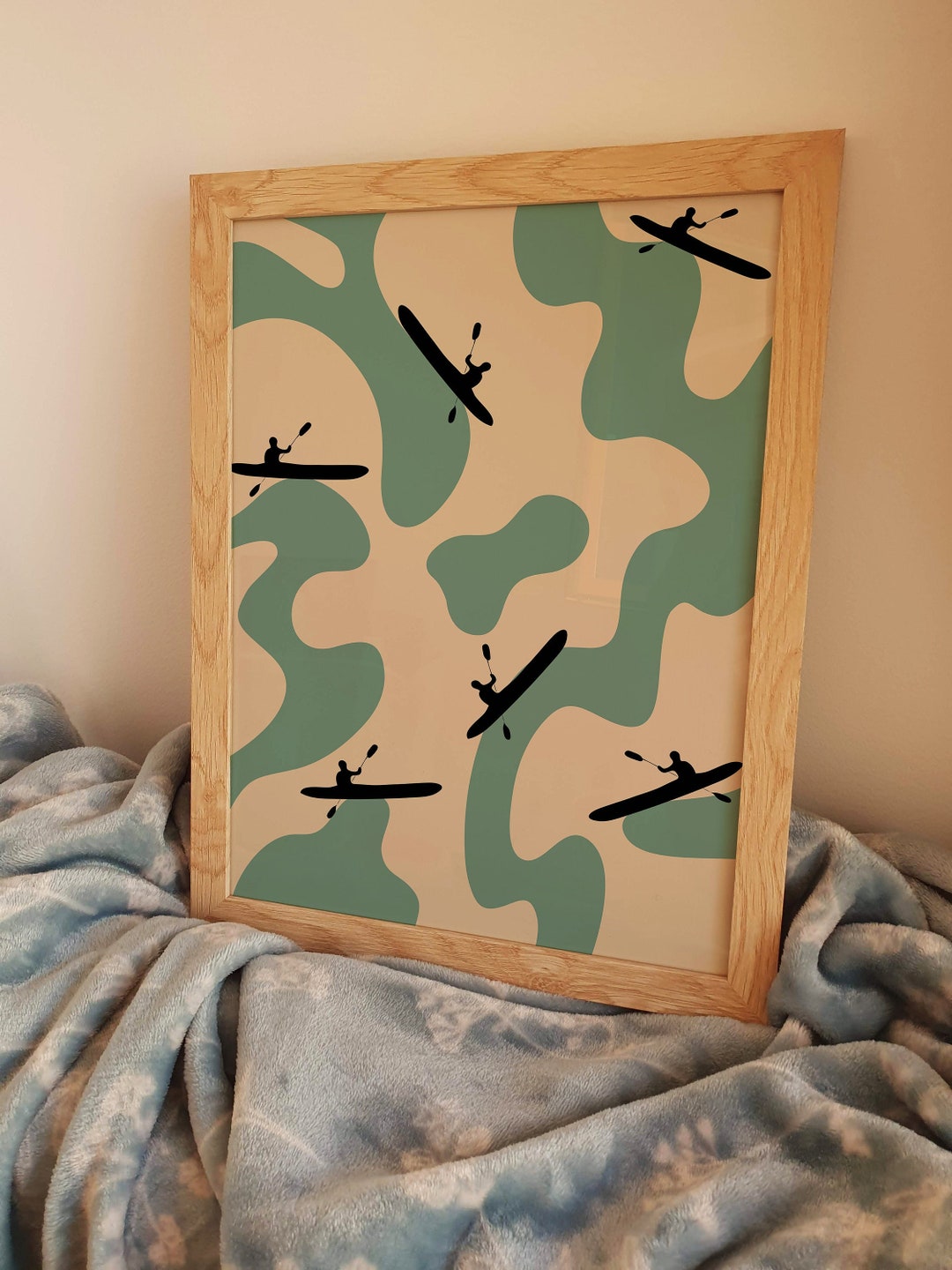 Retro Kayak Poster Sport Drawing Athlete Kayaking Print - Etsy