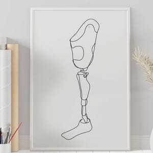 Minimalist Leg Prosthetic Line Art, Digital File, Prostheses Print ...