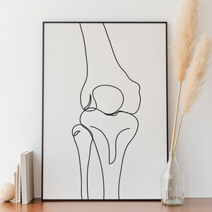 Minimalist Human Anatomy, Knee Bone Line Art, Digital File ...