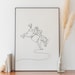Minimalist Cowboy Line Art Digital Download Horse Rider - Etsy