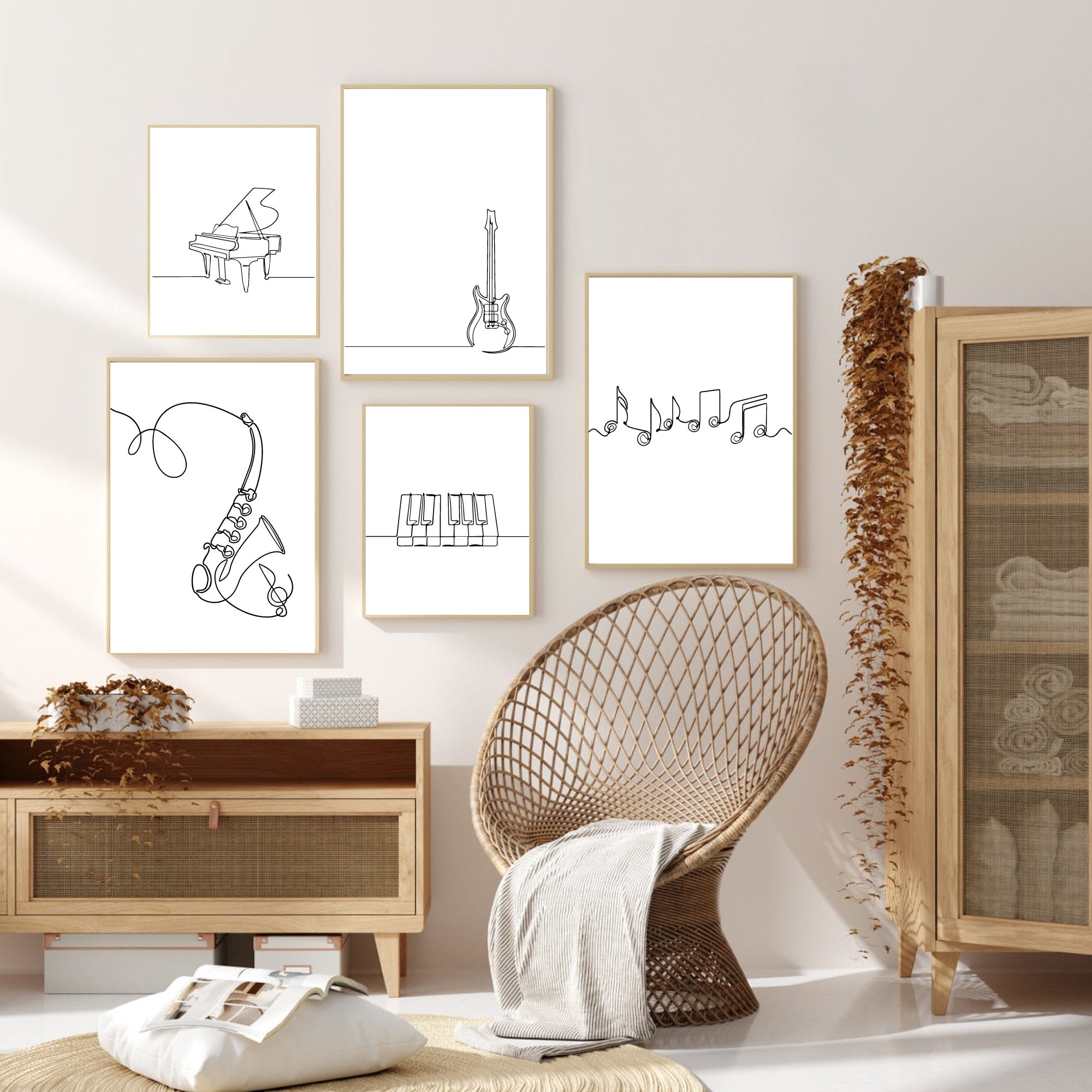 Minimalist Music Print, Piano Poster, Guitar Line Art, Saxophone ...